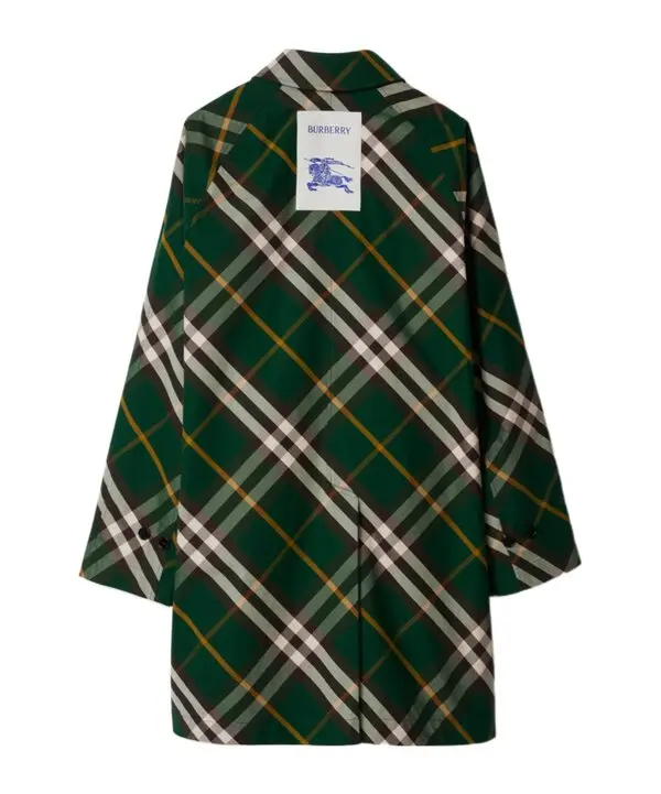 Burberry Reversible Checked Buttoned Car Coat - Green