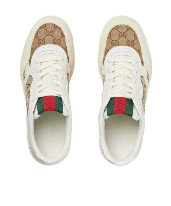 Gucci Re-web Laced Sneakers - Nude
