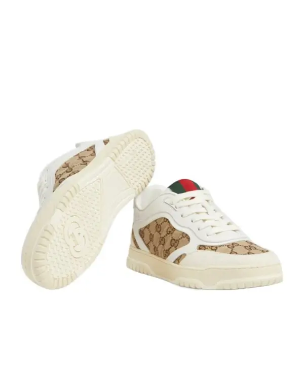 Gucci Re-web Laced Sneakers - Nude