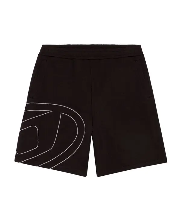 DIESEL® P-crow Megoval Maxi D Logo Sweat Shorts - Black