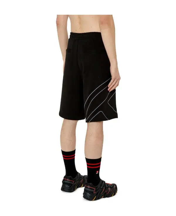 DIESEL® P-crow Megoval Maxi D Logo Sweat Shorts - Black