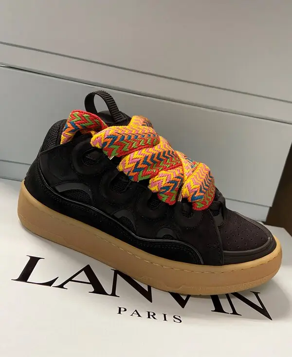 LANVIN Curb Lace-up Sneakers - Black