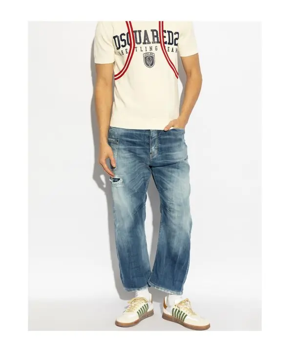 Dsquared2 Distressed Washed Denim Jeans