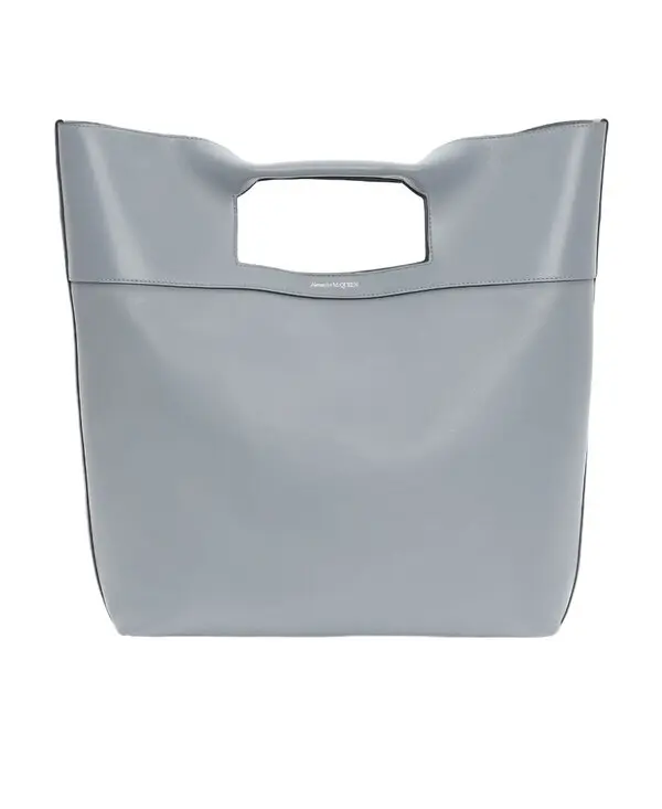Alexander McQueen Logo Printed Bow-detailed Tote Bag - Gray