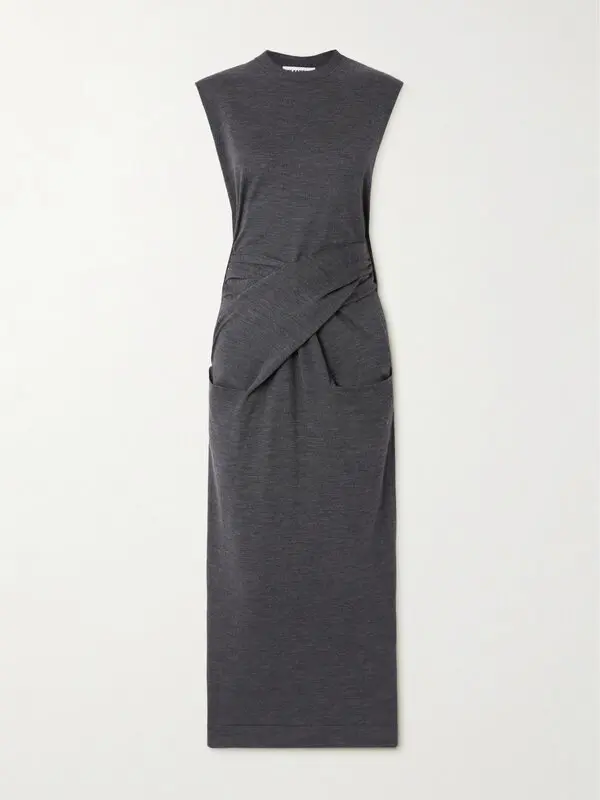 JIL SANDER Sleeveless Midi Dress - Black
