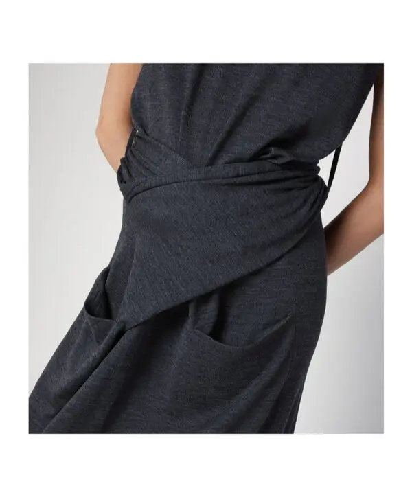 JIL SANDER Sleeveless Midi Dress - Black