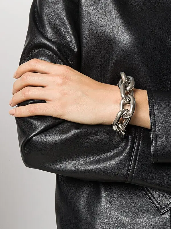 Rabanne Silver Chain Link Bracelet - Gray