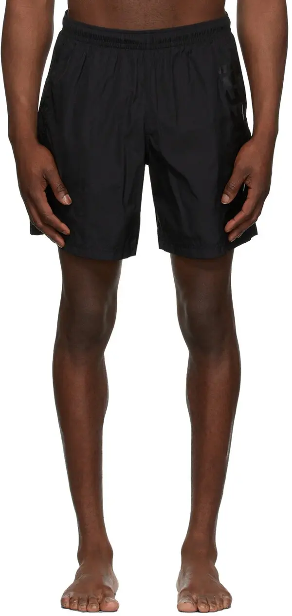 Alexander McQueen Graffiti Logo Swim Shorts - Black