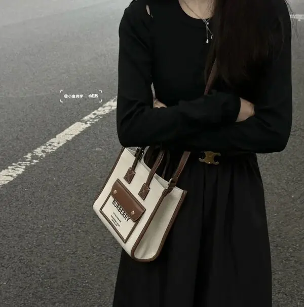 Burberry Logo Printed Mini Freya Tote Bag - Nude