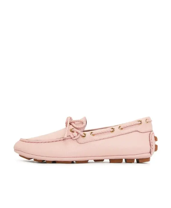 Bally Round-toe Flats With Logo Detail And Lace-up Closure - Pink