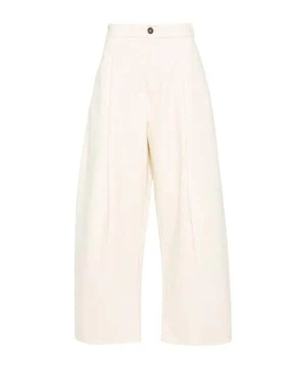 Studio Nicholson Wide-leg Pleated Trousers - Cream