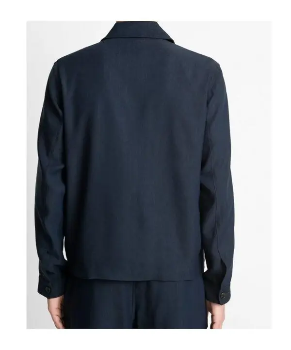 Vince Zip-up Jacket With Lapel Collar - Black