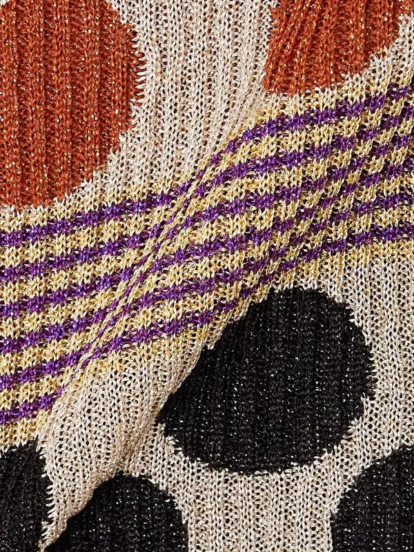 Valentino Garavani Jacquard Knit Shorts With Polka Dot And Stripe Motif