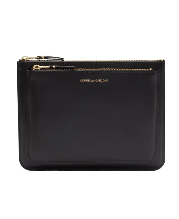 Comme Des Garçons Zip-up Leather Wallet - Black