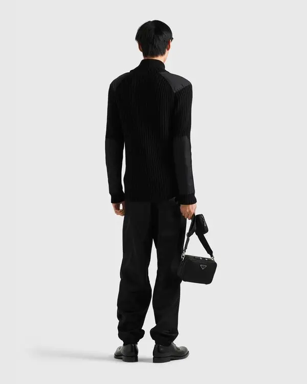 Prada Wool And Cashmere Cardigan With Re-nylon Details