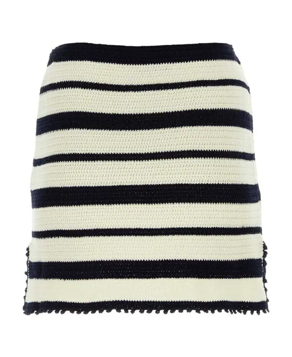 Miu Miu Striped Mini Skirt With Side Slit