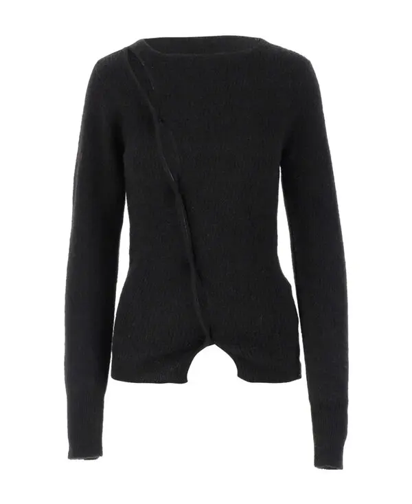 Jacquemus Cut Out Detailed Knitted T-shirt - Black
