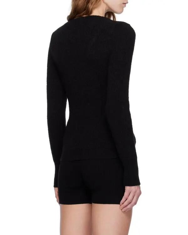 Jacquemus Cut Out Detailed Knitted T-shirt - Black