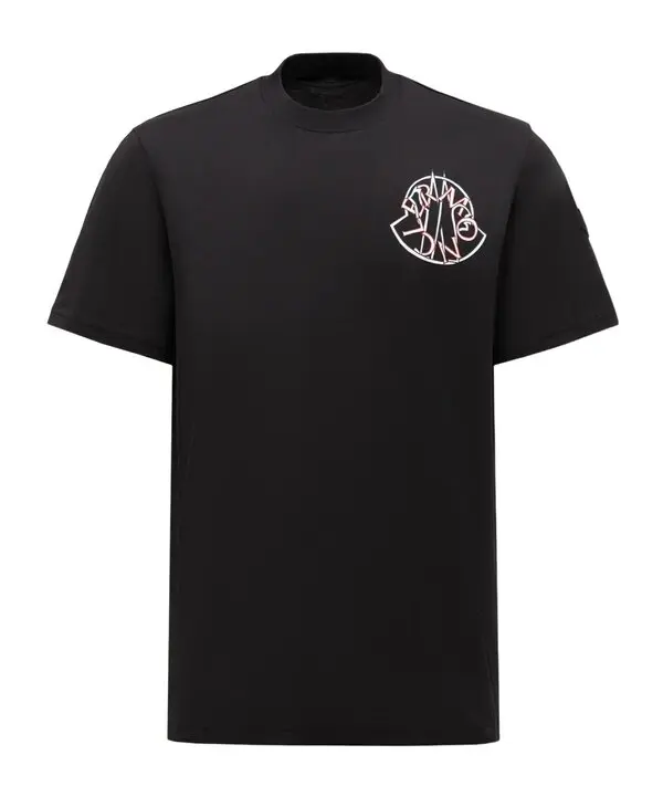 Moncler Logo Printed Crewneck T-shirt - Black