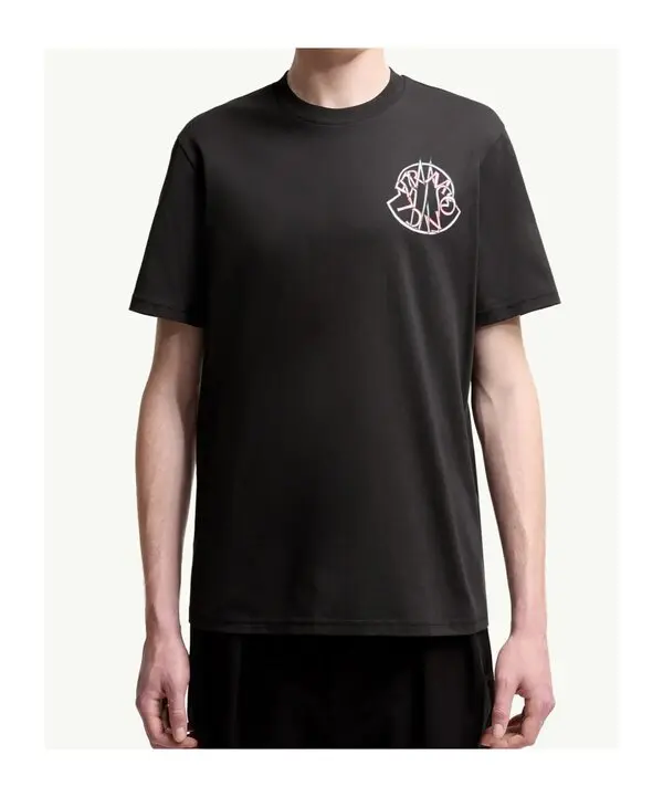 Moncler Logo Printed Crewneck T-shirt - Black