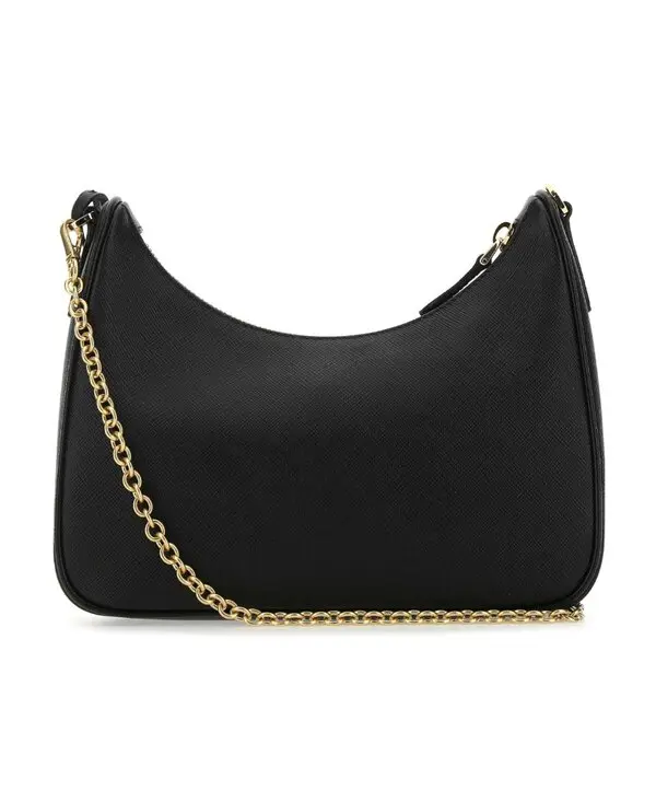 Prada Re-edition 2005 Saffiano Leather Shoulder Bag - Black