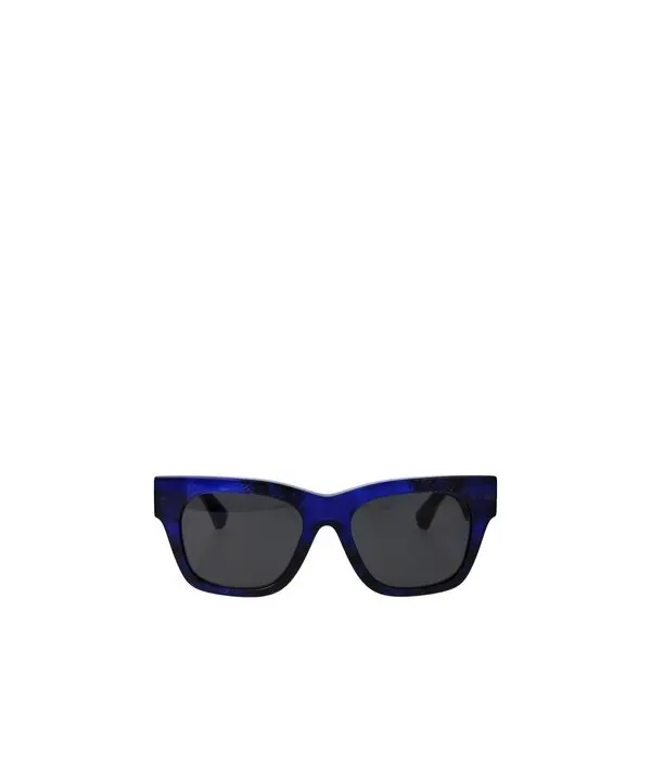 Burberry Square Frame Sunglasses - Plaid Blue