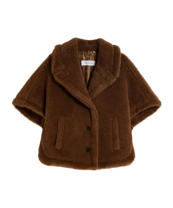 Max Mara Teddy-textured Short-sleeved Jacket - Brown