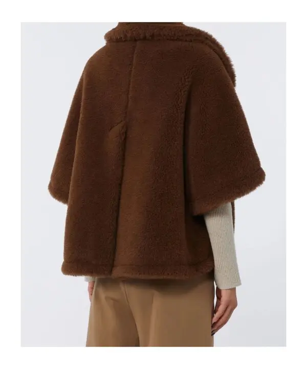 Max Mara Teddy-textured Short-sleeved Jacket - Brown