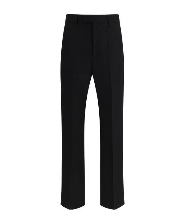 Valentino Garavani Logo Plaque Straight Leg Pants - Black