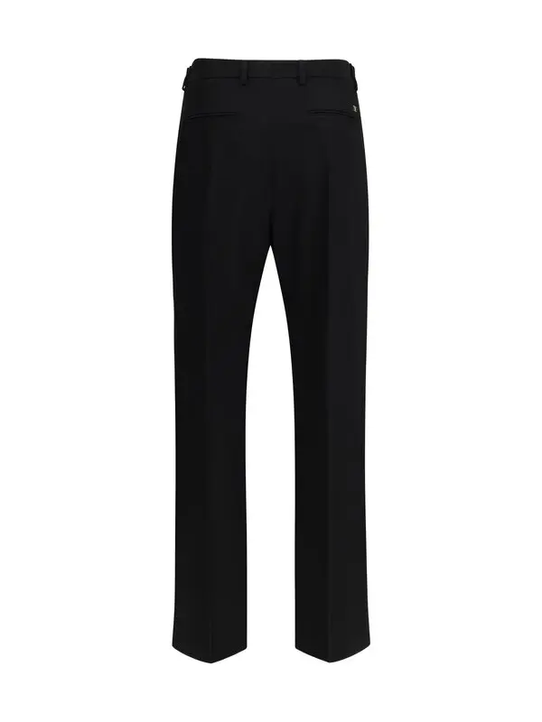 Valentino Garavani Logo Plaque Straight Leg Pants - Black