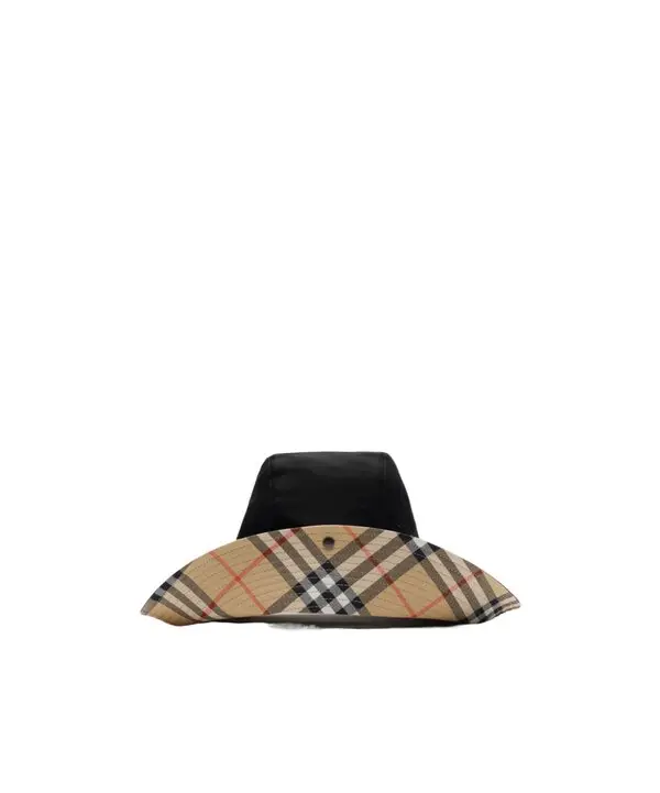 Burberry Check Brim Gabardine Bucket Hat