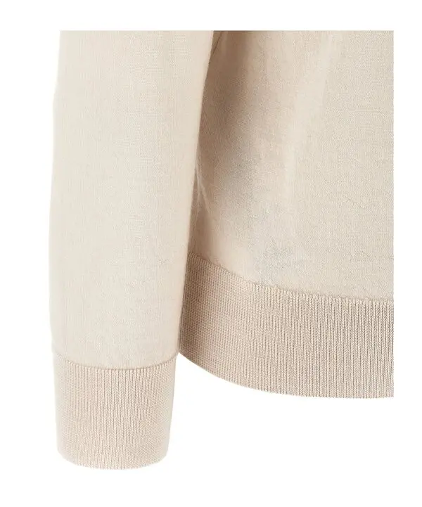 Brioni V-neck Knitted Top - Beige