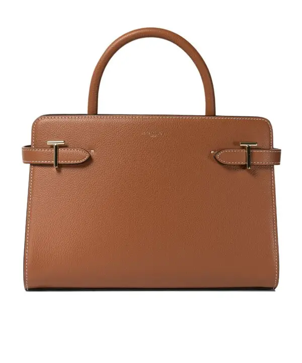 LE TANNEUR Medium Grained Leather Tote - Brown
