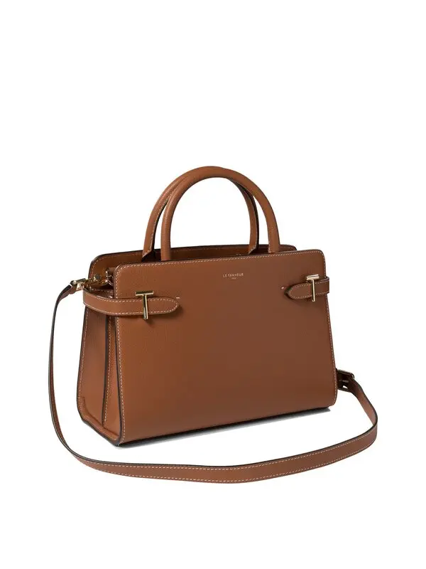 LE TANNEUR Medium Grained Leather Tote - Brown
