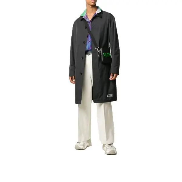 Valentino Garavani Single-breasted Logo Patch Coat
