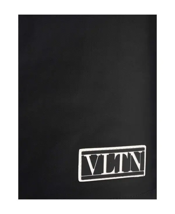 Valentino Garavani Single-breasted Logo Patch Coat