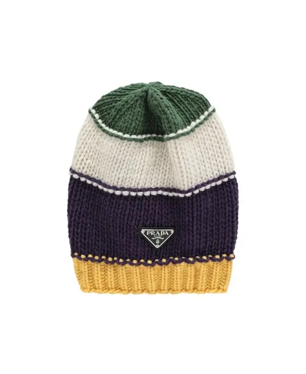 Prada Striped Knitted Beanie - Multicolor