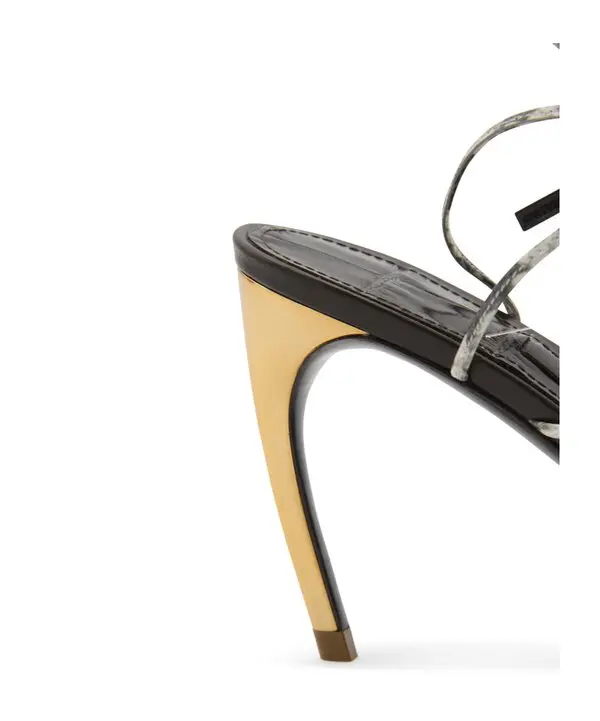 FERRAGAMO Strappy High Heel Sandals With Tie Fastening - Black