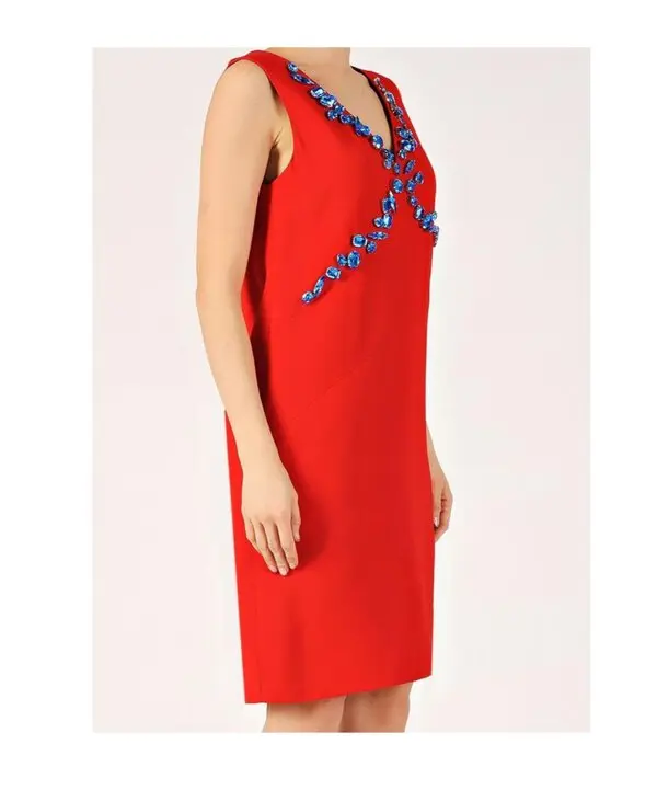 Prada Embellished V-neck Sleeveless Dress