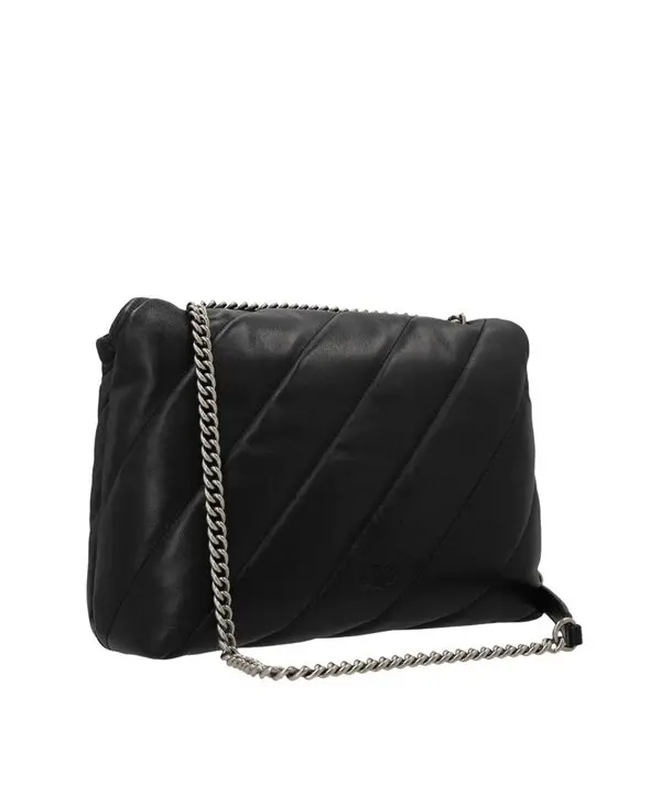 Pinko Love Classic Puff Maxi Quilted Shoulder Bag - Black