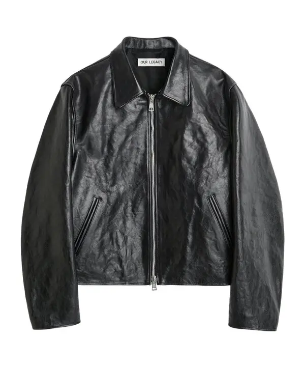 Our Legacy Zippered Long-sleeve Leather Jacket
