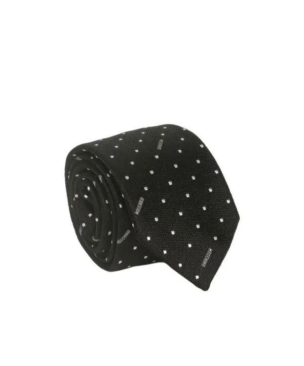 Moschino Detail Neck Tie - Black