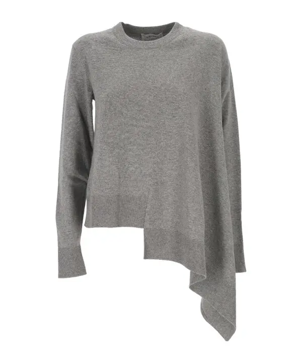Alexander McQueen Asymmetric Hem Crewneck Jumper - Grey