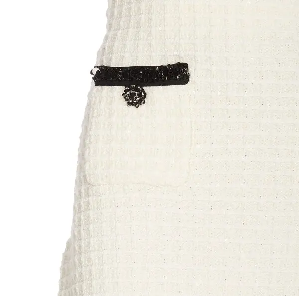SELF-PORTRAIT Textured Knit A-line Mini Skirt