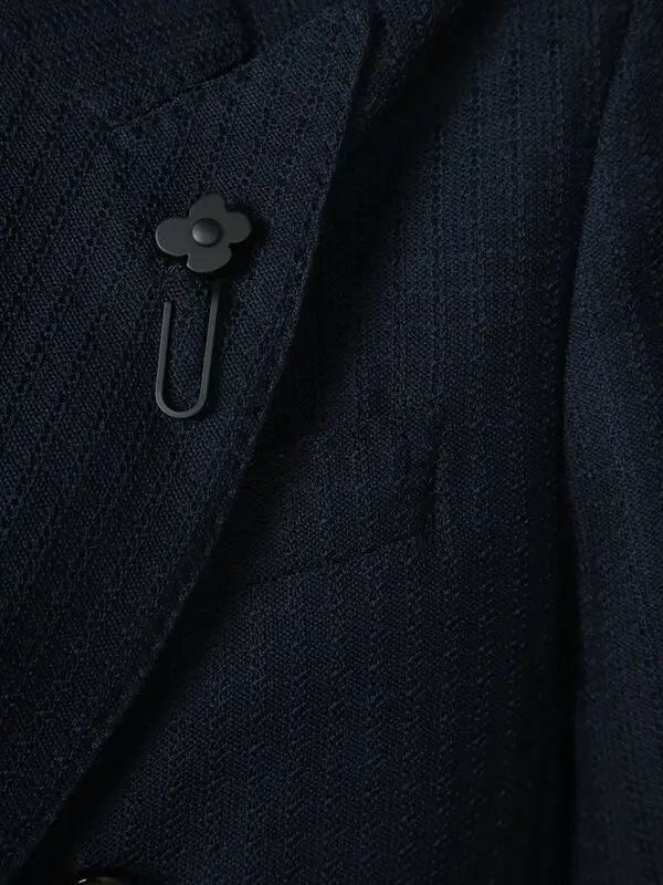 LARDINI Double-breasted Blazer Jacket - Black