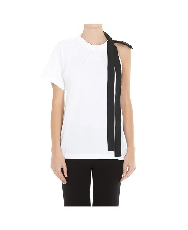 N.21 Asymmetrical Ruffle Detail T-shirt