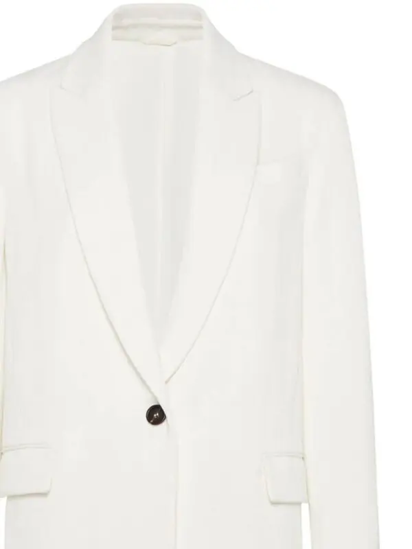 Brunello Cucinelli Herringbone Single-breasted Tailored Blazer