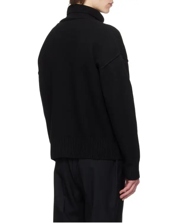 AMI Paris Roll-neck Knitted Jumper - Black
