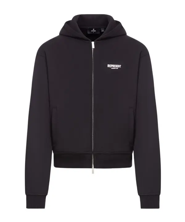 REPRESENT Full Zip Hoodie Jacket With Ribbed Details