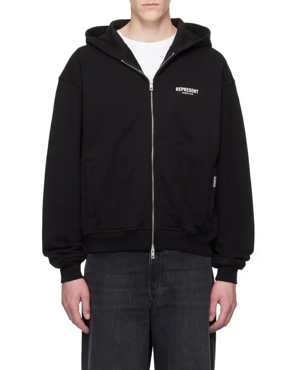 REPRESENT Full Zip Hoodie Jacket With Ribbed Details